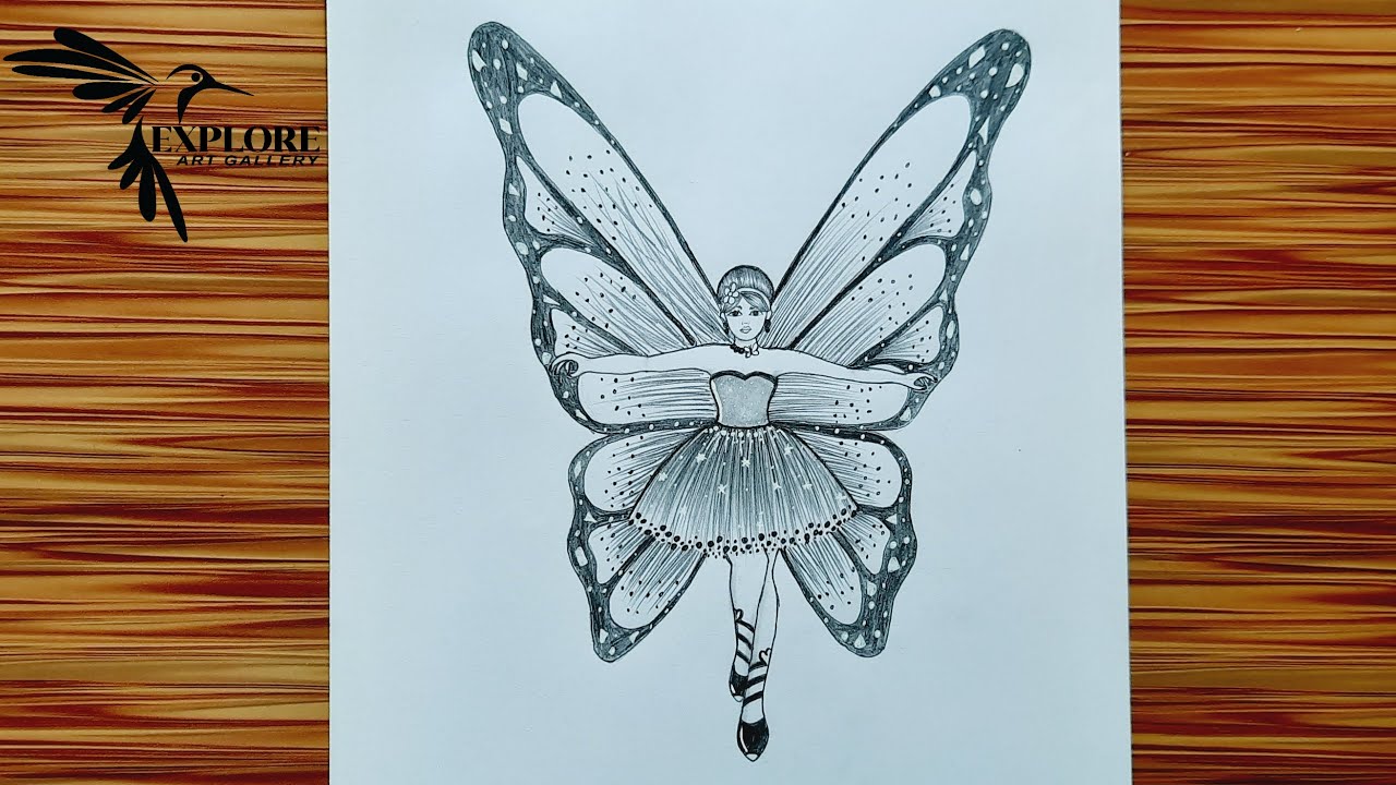 How to draw a fairy - Step by step Pencil Sketch for beginners || Fairy ...