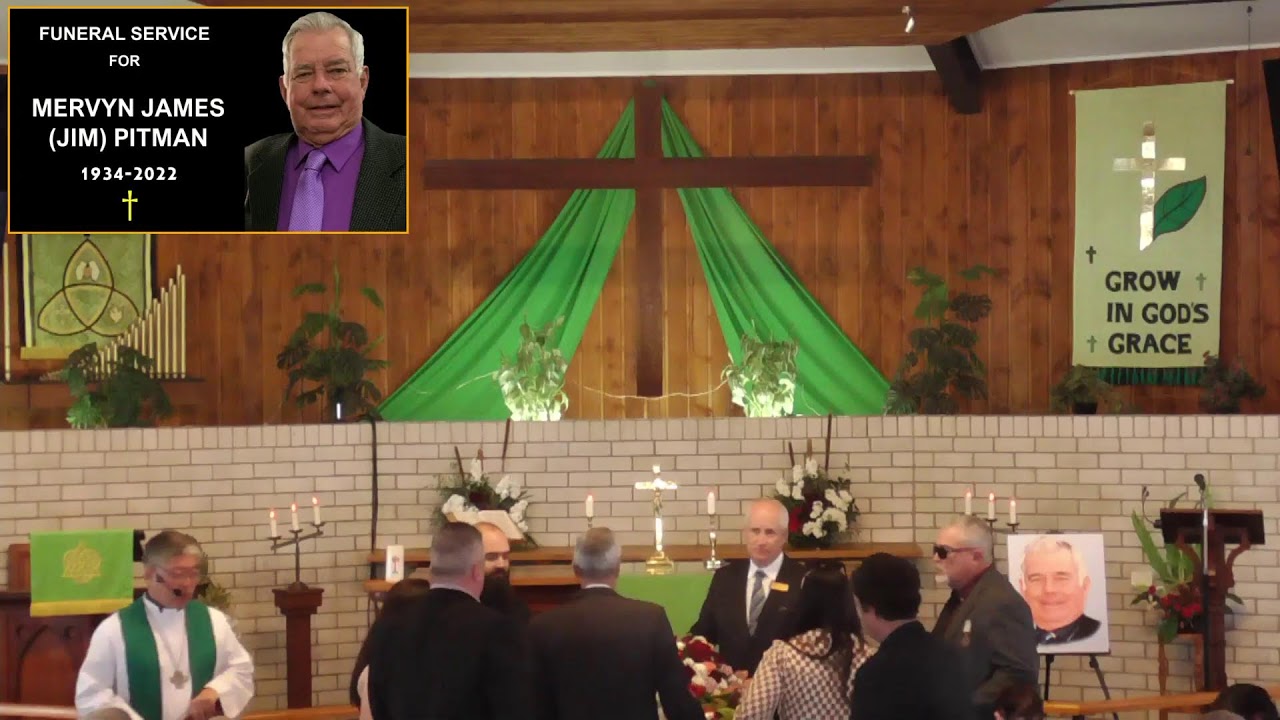 Funeral Service Mervyn James (Jim) Pitman 1934-2022 - YouTube