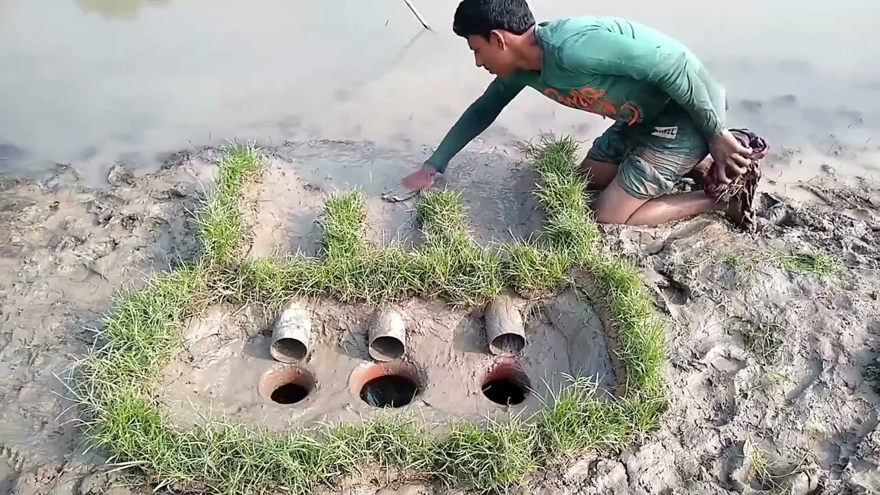 Unbelievable Fish Trapping System| Smart Boy Build Easy Fishing Trap In ...