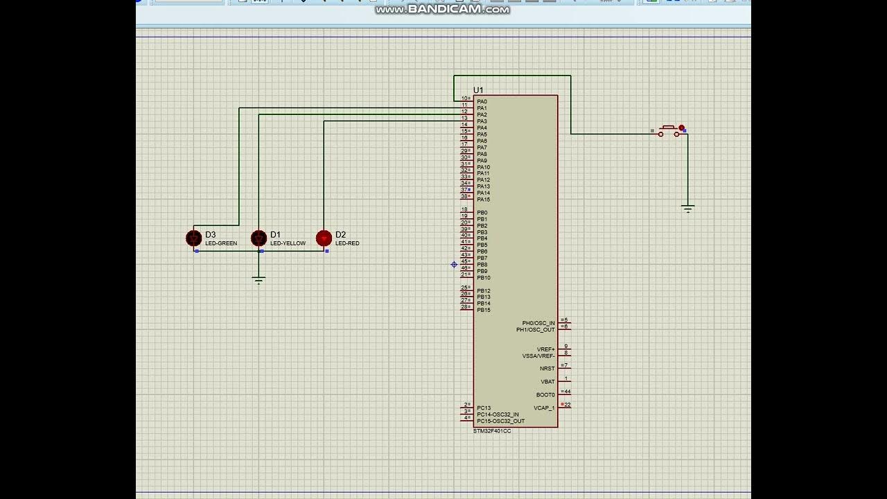STM32F401CC"Black Bill" Traffic lights project with External Interrupt driver - YouTube