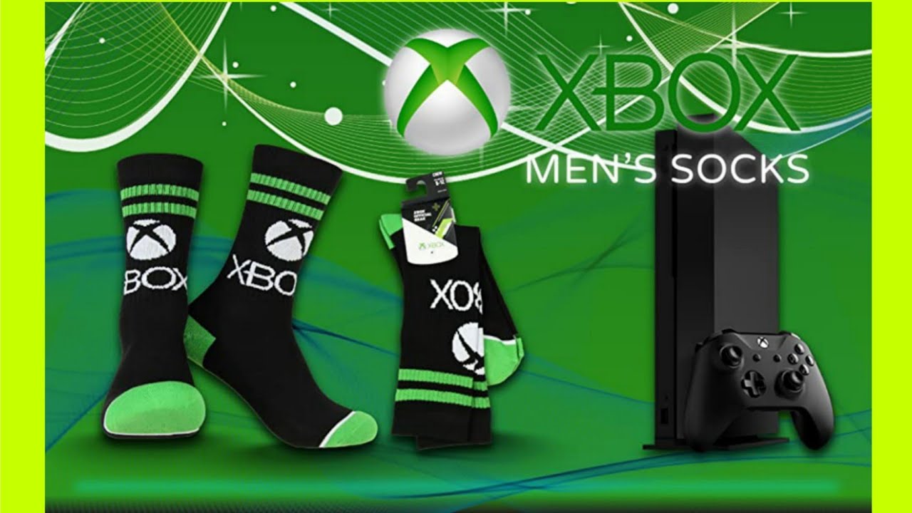 xbox socks Gaming console logo adult crew socks - YouTube