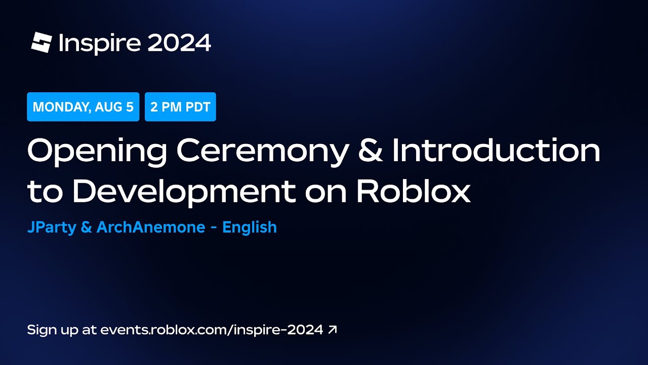 (English) Opening Ceremony & Introduction to Development on Roblox ...