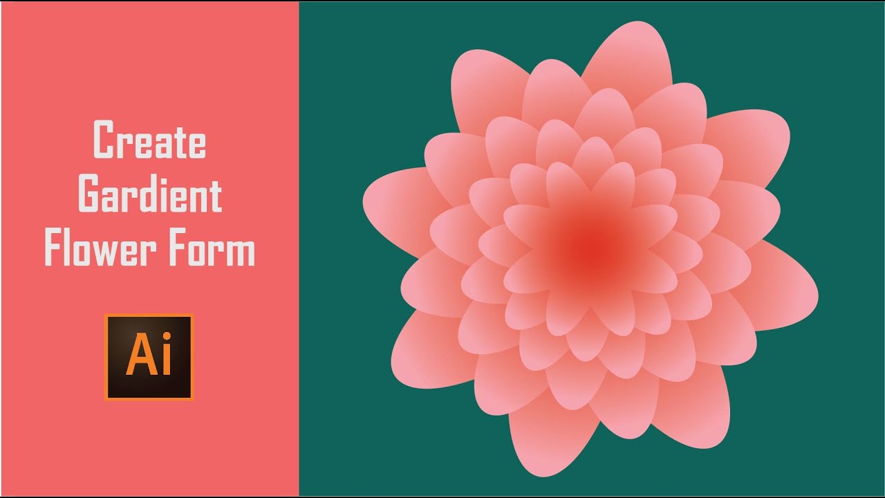 How to create gradient flower form in Illustrator | Flower Shape | Easy ...