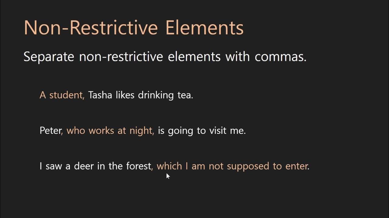 Grammar Lessons | Non-restrictive Elements - YouTube