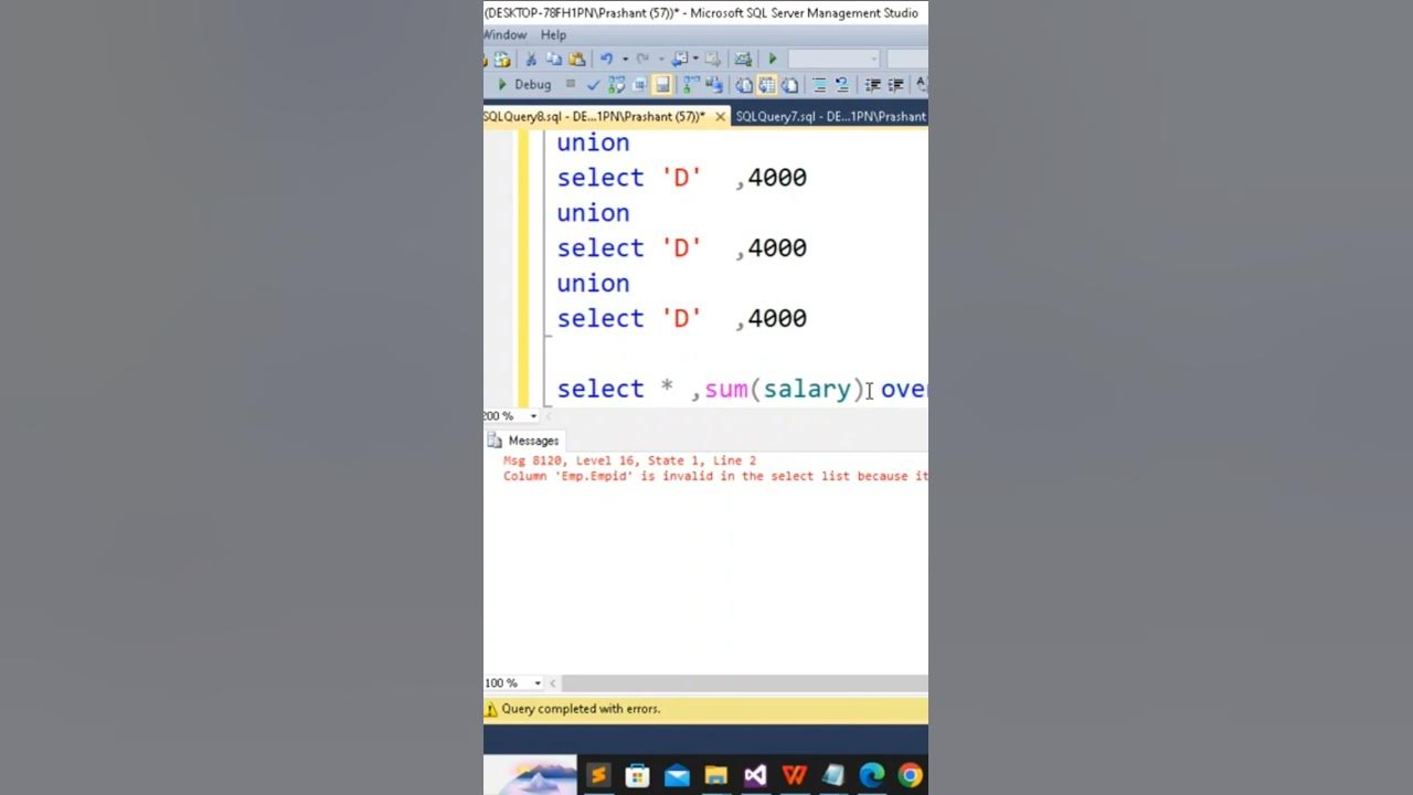 Aggregate In Non Aggregate Query Sql Sqltutorialforbeginners Sqliseasy Part 2 Youtube
