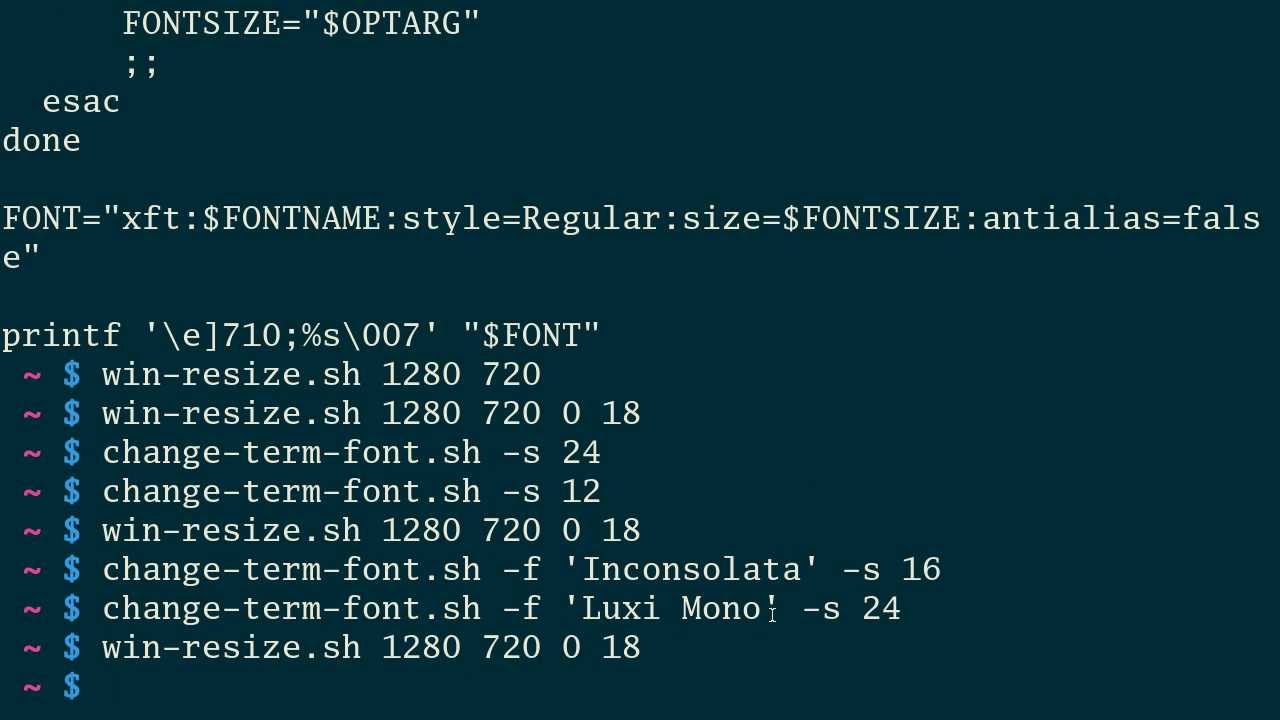 Changing urxvt font with urxvt-font-size and change-term-font.sh - YouTube
