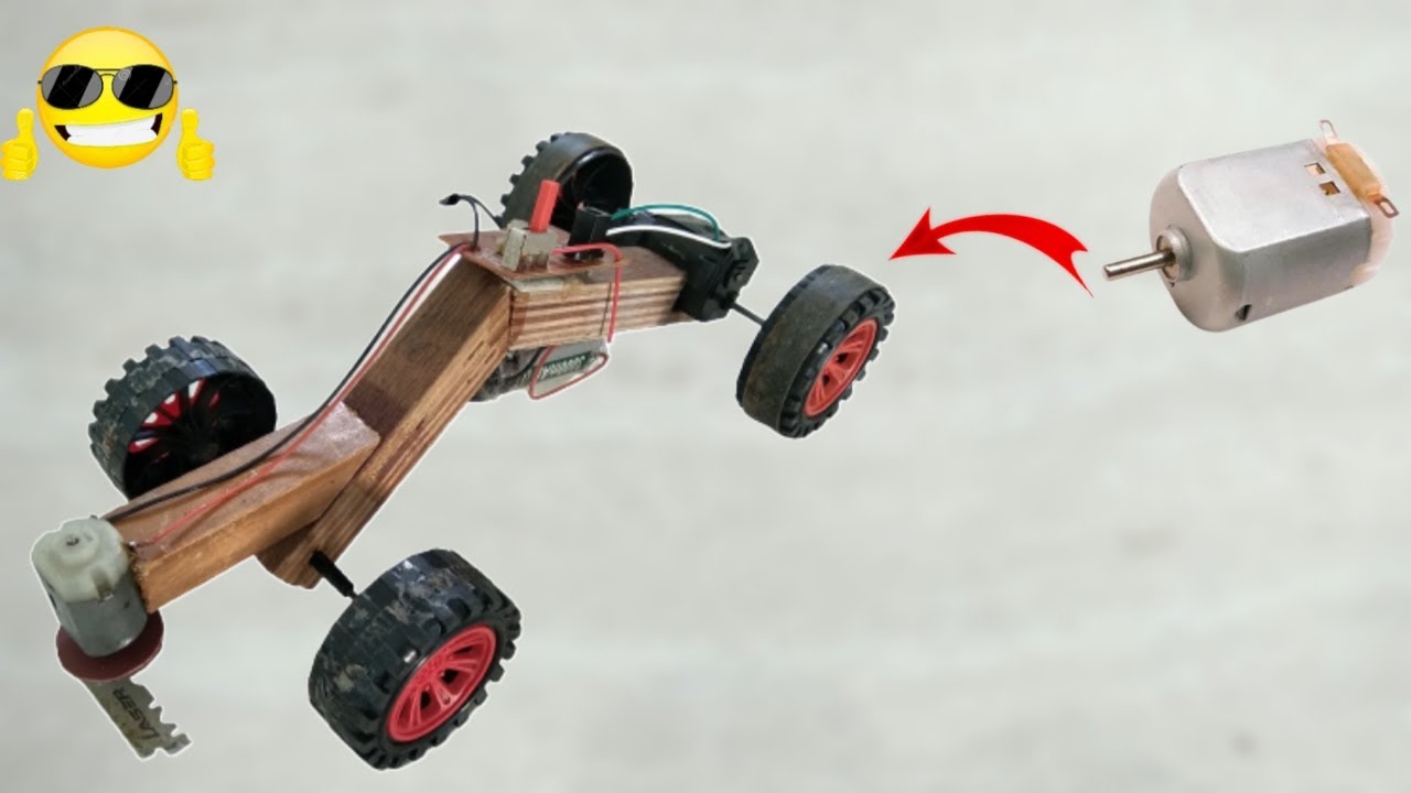 How to make dc motor grass cutting car | dc motor grass cutter | - YouTube