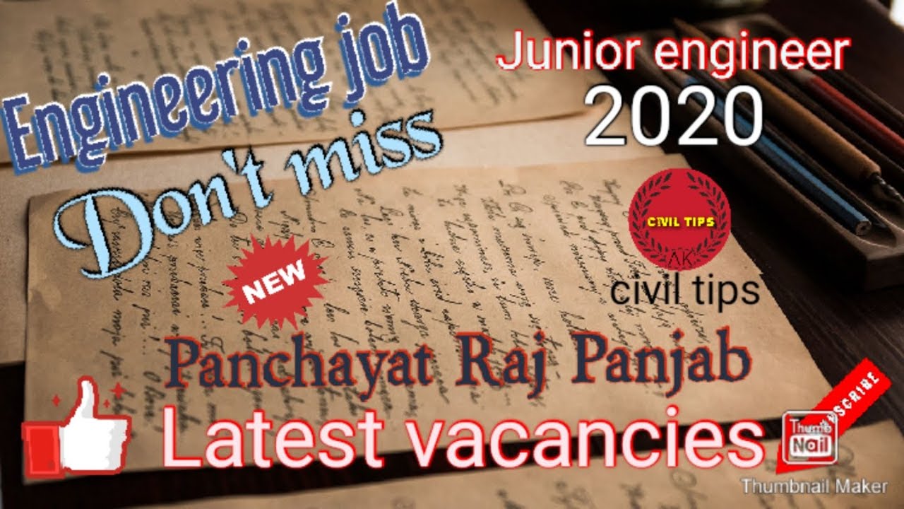 government junier engineering job vacancy 2020 by civil tips - YouTube
