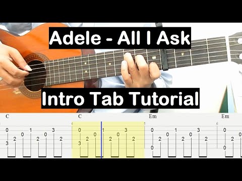 Adele All I Ask Guitar Lesson Intro Tab Tutorial Guitar Lessons for Beginners - YouTube