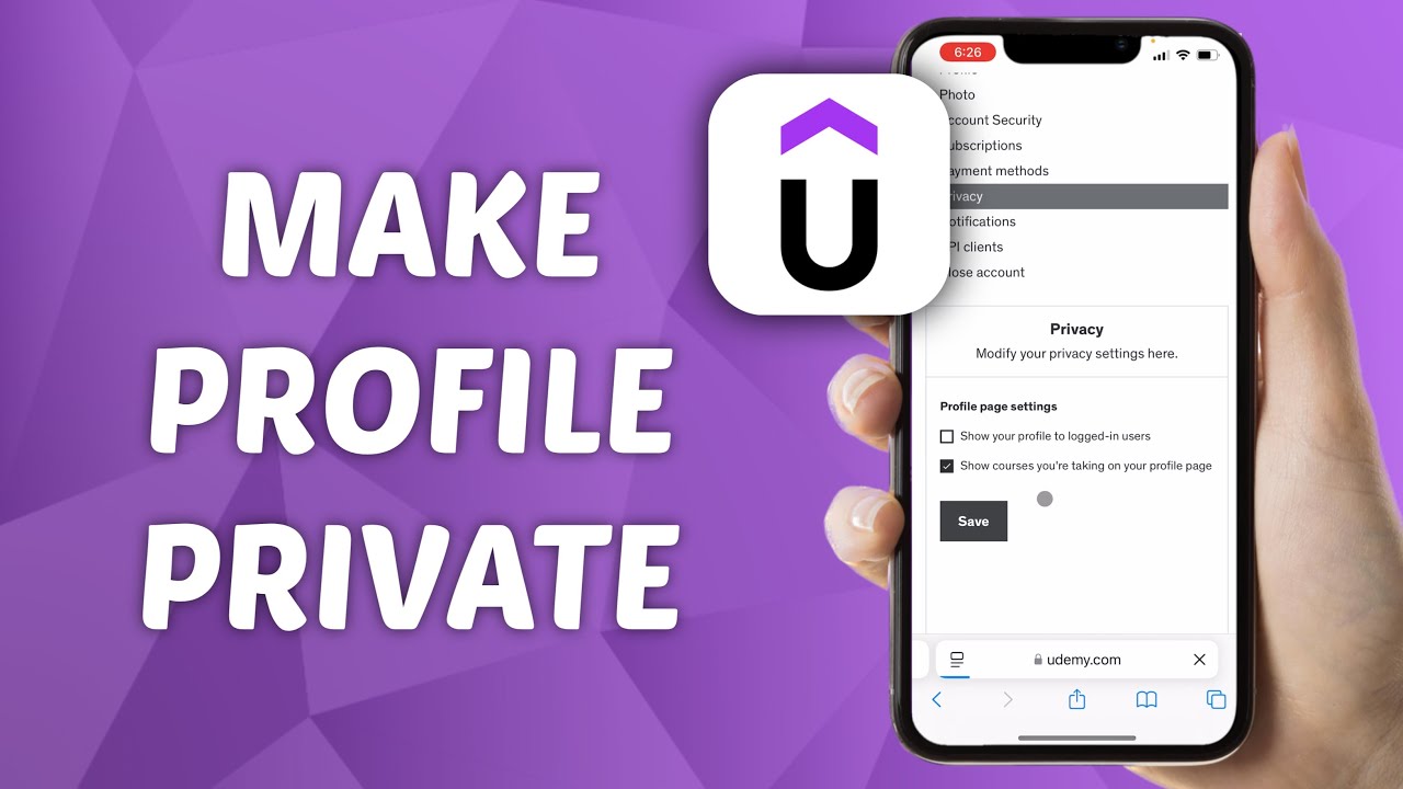 How to Private Your Profile on Udemy - YouTube