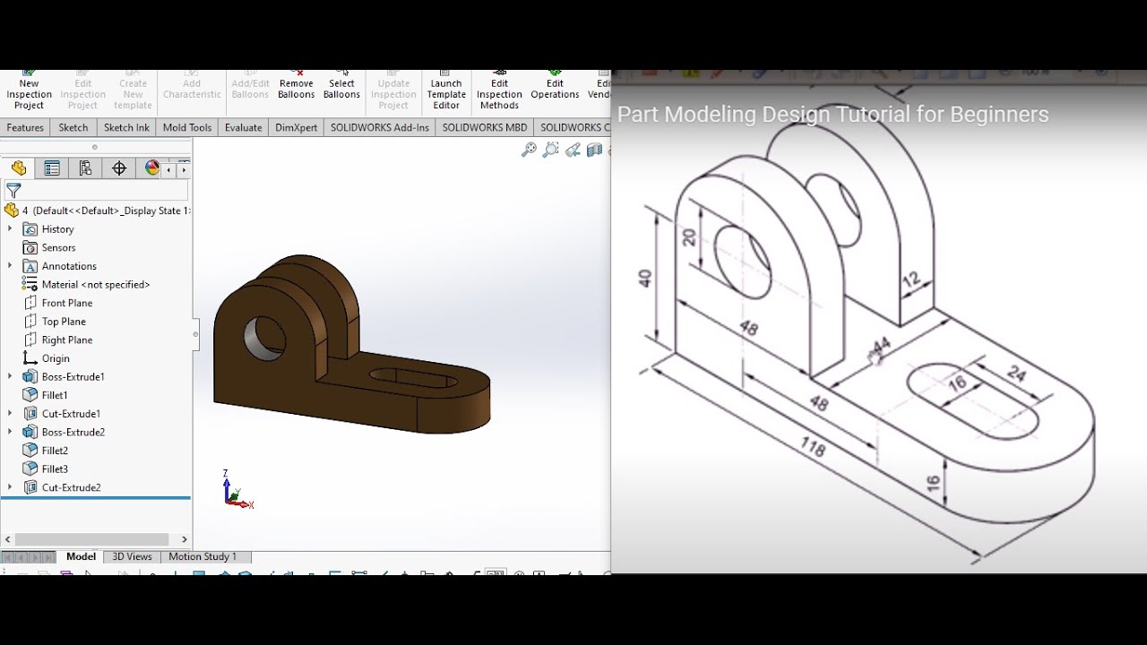 SOLIDWORKS 3D Drawing - YouTube