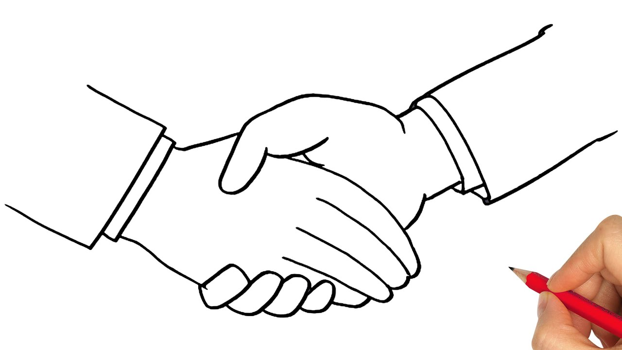 Handshake Drawing Step by Step || How to Draw Shake Hands || Tutorial ...