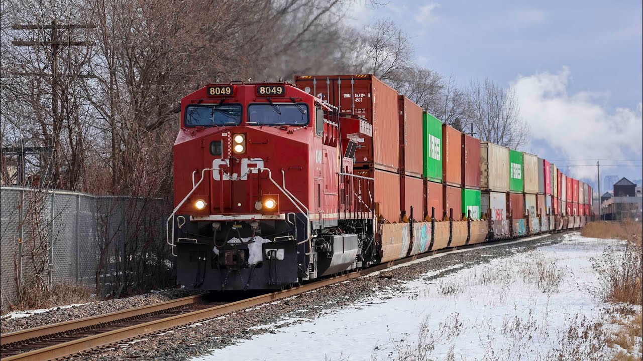 CPKC Train 113 Northbound at Weston with mid DPU KCSM 4678 (1/22/2025) - YouTube