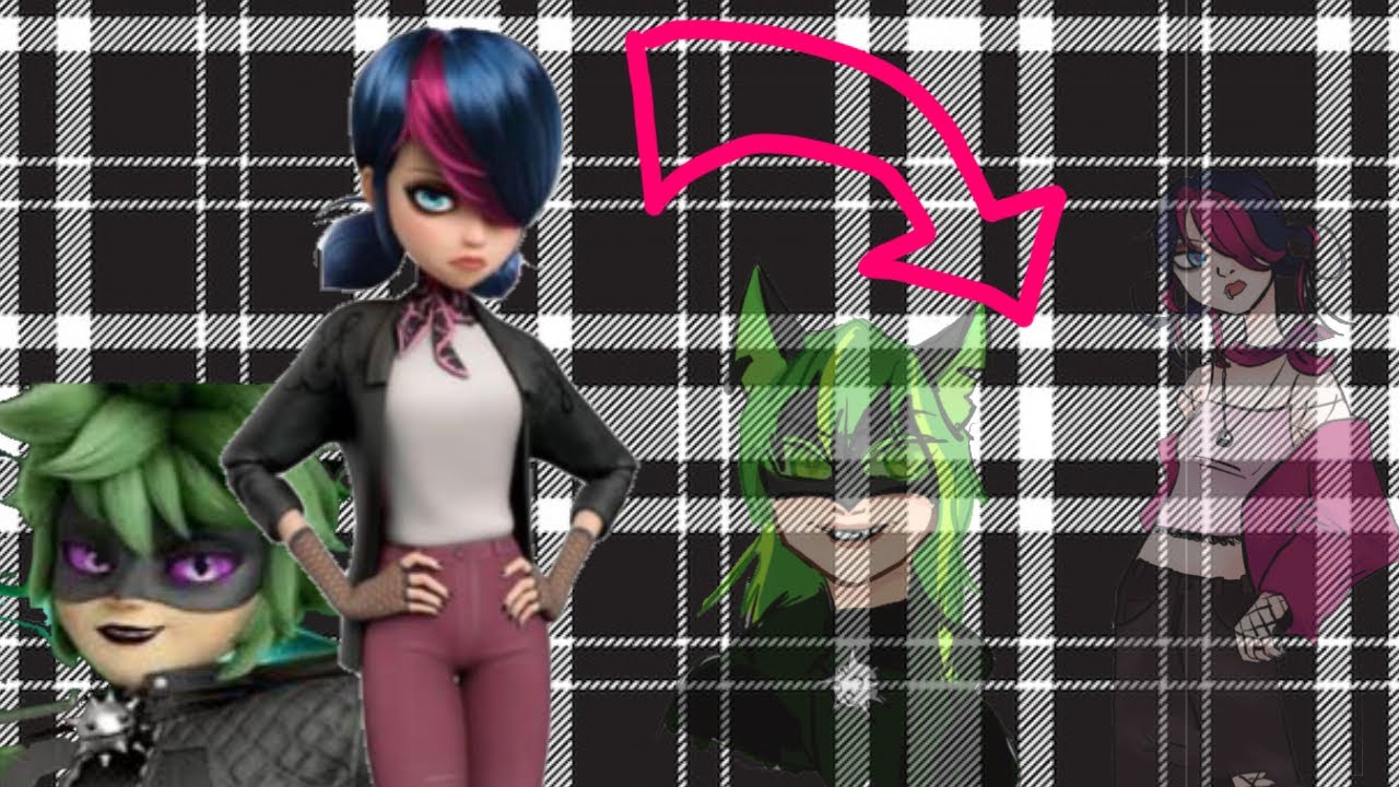 I redesigned evil Marinette and Claw Noir cause what the heck ...