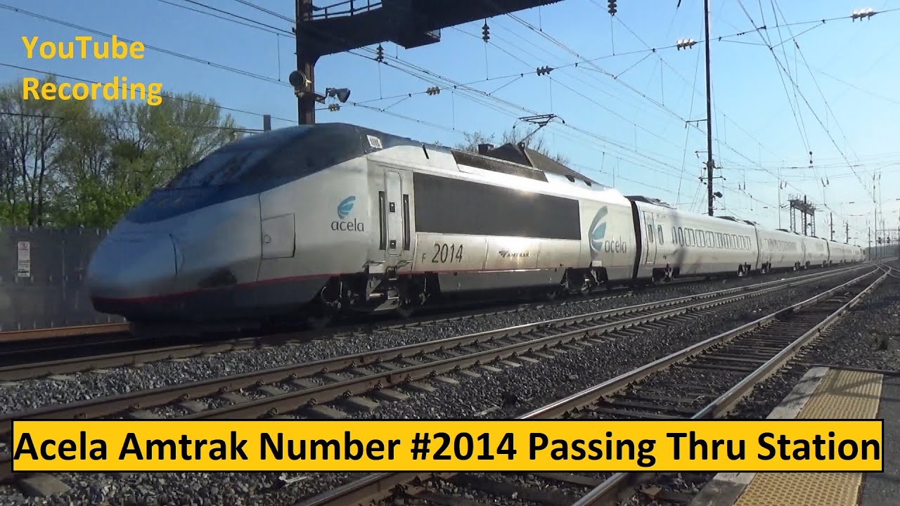 Acela Amtrak Number #2014 Passing Thru Station - YouTube