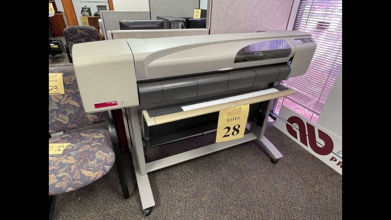 HP DESIGN JET 500 WIDE FORMAT PRINTER - YouTube