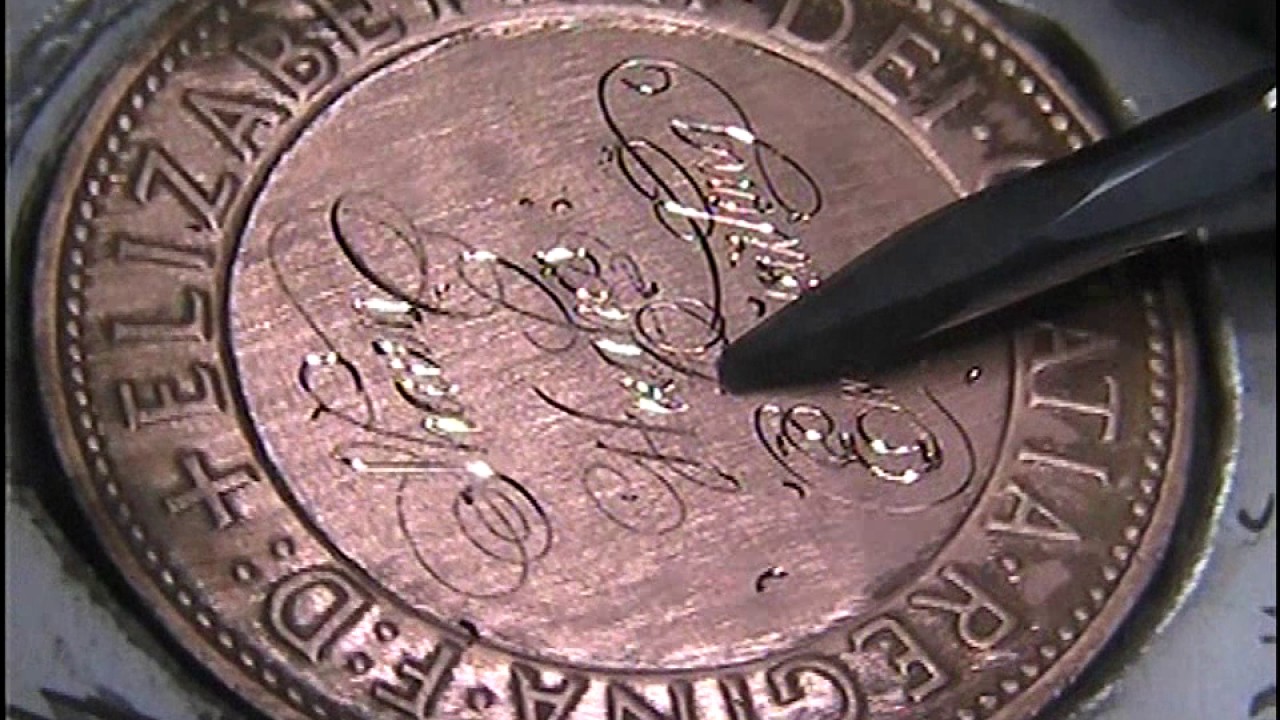 Flat graver practice with the homemade hand engraving machine - YouTube