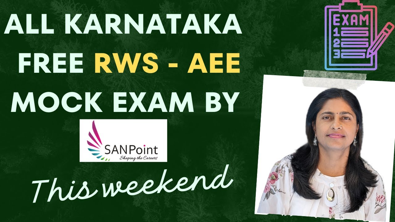 All Karnataka FREE RWS - AEE Mock Exam by SANPoint. | Civil engg | PWD ...