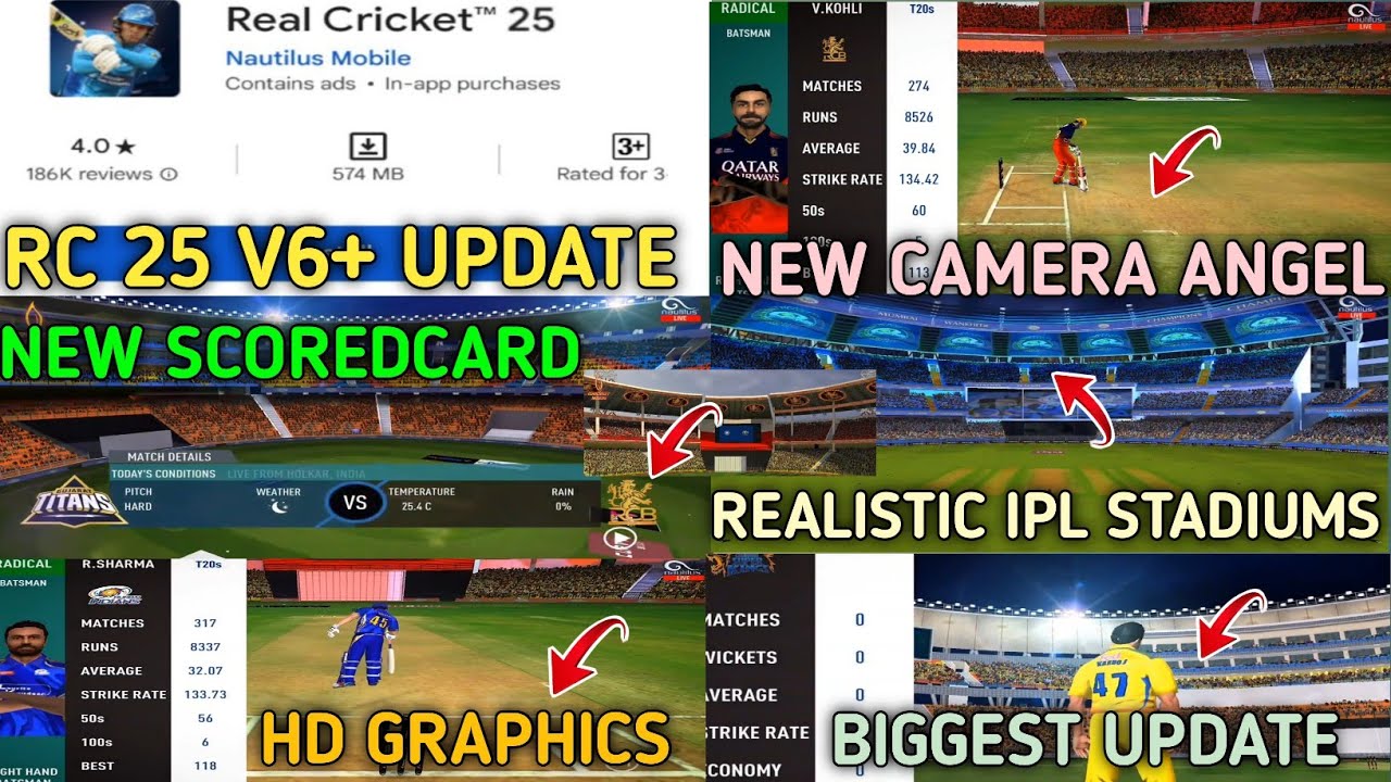 Real Cricket 25 V6+ Update With IPL 2025 Special Scorecard, Stadiums ...