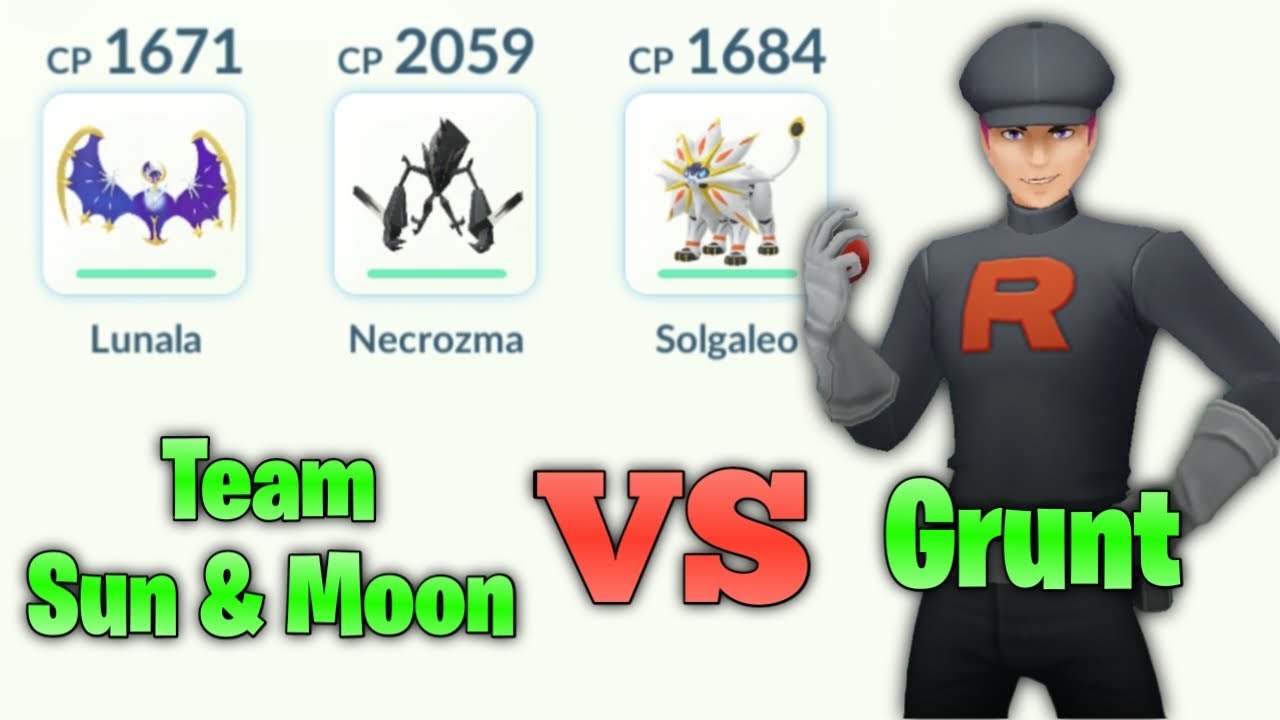 Team Sun & Moon VS Team GO Rocket Grunt battle! - YouTube