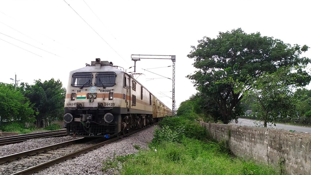 Steam loco type honking Erode WAP-7 hauled 17226 - Hubballi ...