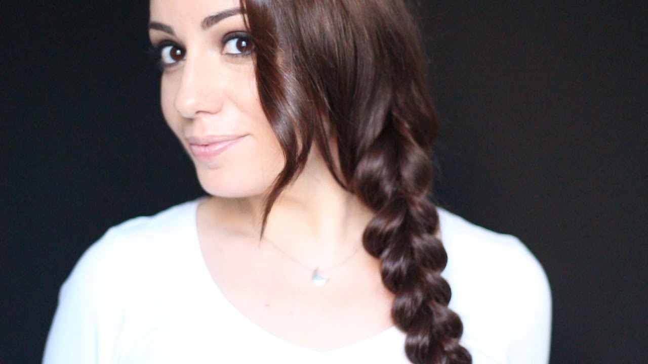Peinado fácil y rápido: trenza con volumen de dos cabos. Voluminous fishtail braid. - YouTube