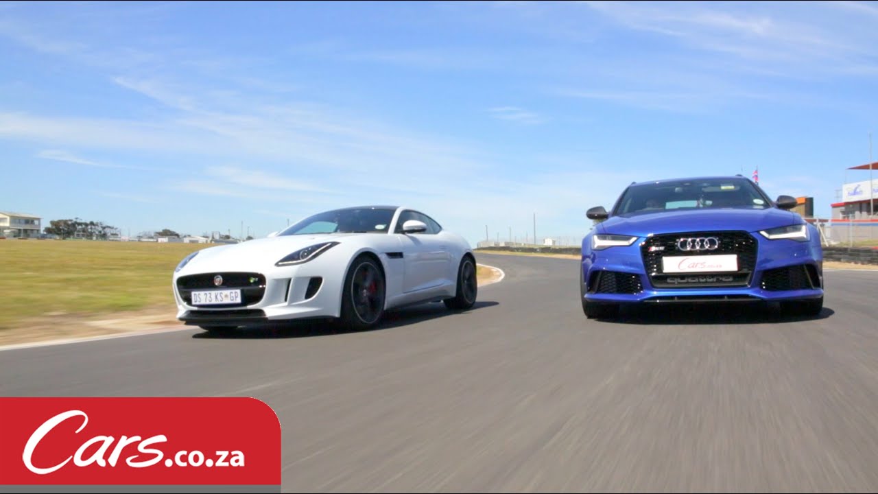 Track Race: Audi RS6 Avant vs Jaguar F-Type R V8 AWD - YouTube