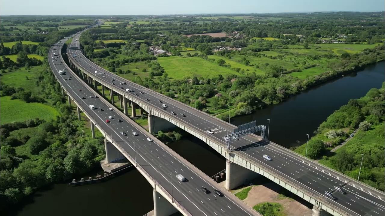 Thelwall Viaduct M6 Motorway from above - views you won't have seen| #drone - YouTube