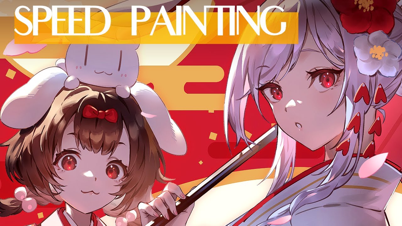 【イラストメイキング】鈴仙&てゐ | 東方project【Speed Painting】 - YouTube