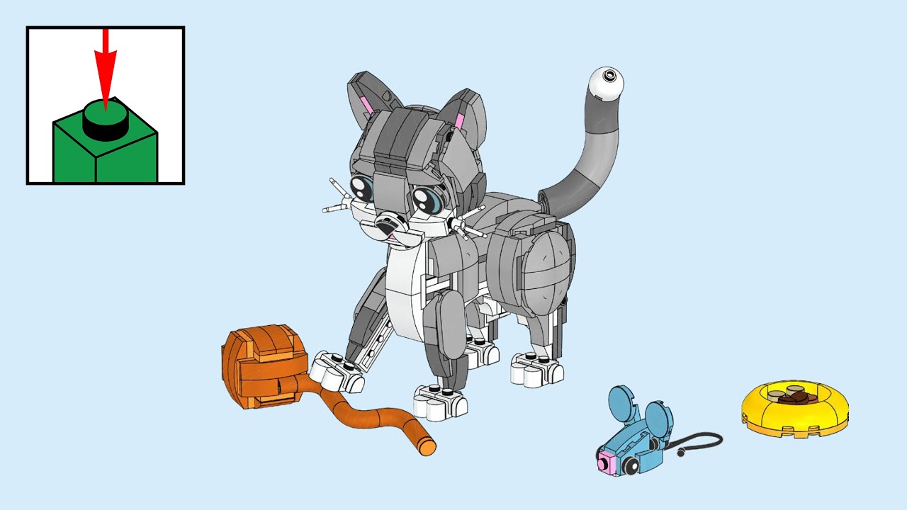 LEGO Creator 3-in-1 31163, Playful Cat - building instructions - YouTube