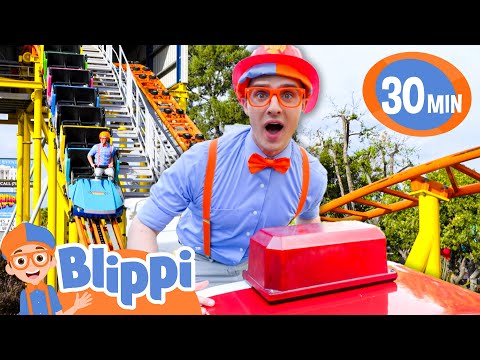 Blippi's Adventure City Roller Coaster Play Day! | Blippi - Sports & Games Cartoons for Kids