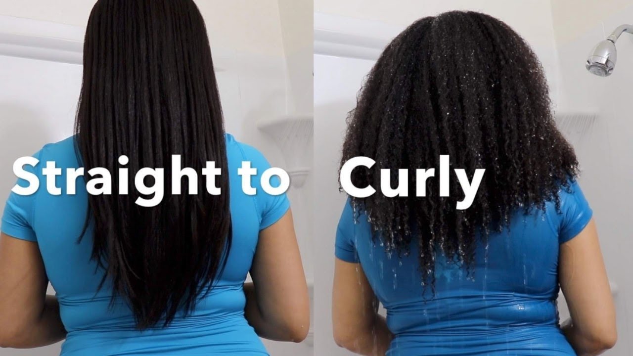 Simple straight to curly natural hair care routine! - YouTube