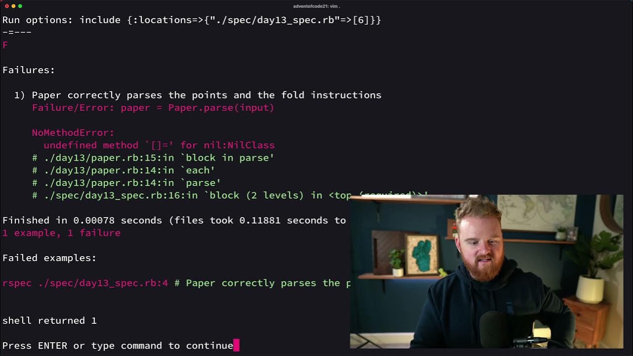 heredocs, select with index, paper folding - Advent of Code 2021 - Day 13 with Ruby - YouTube