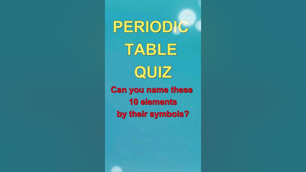Guess the Element | Periodic Table Quiz #shorts - YouTube
