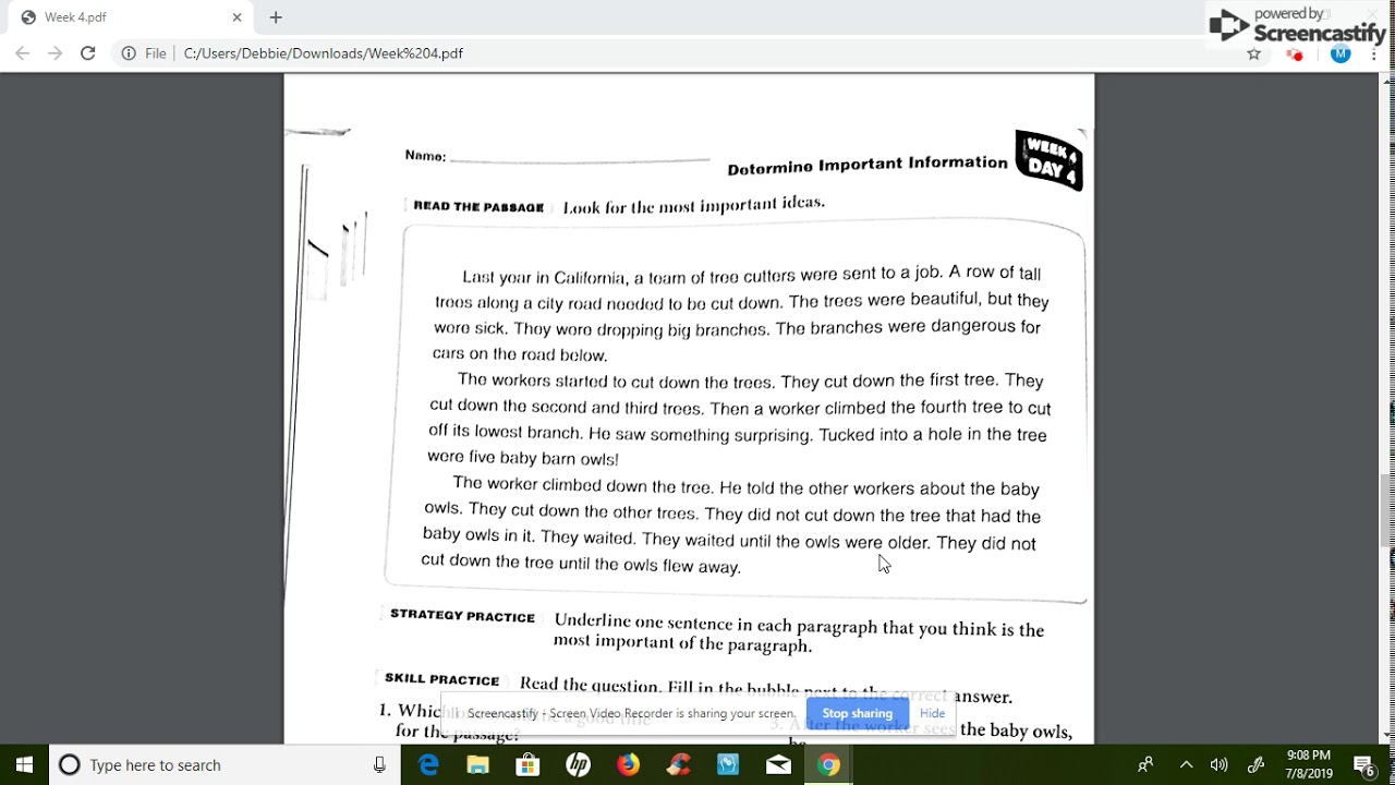 Daily Reading Comprehension Week 4 Day 4 - YouTube