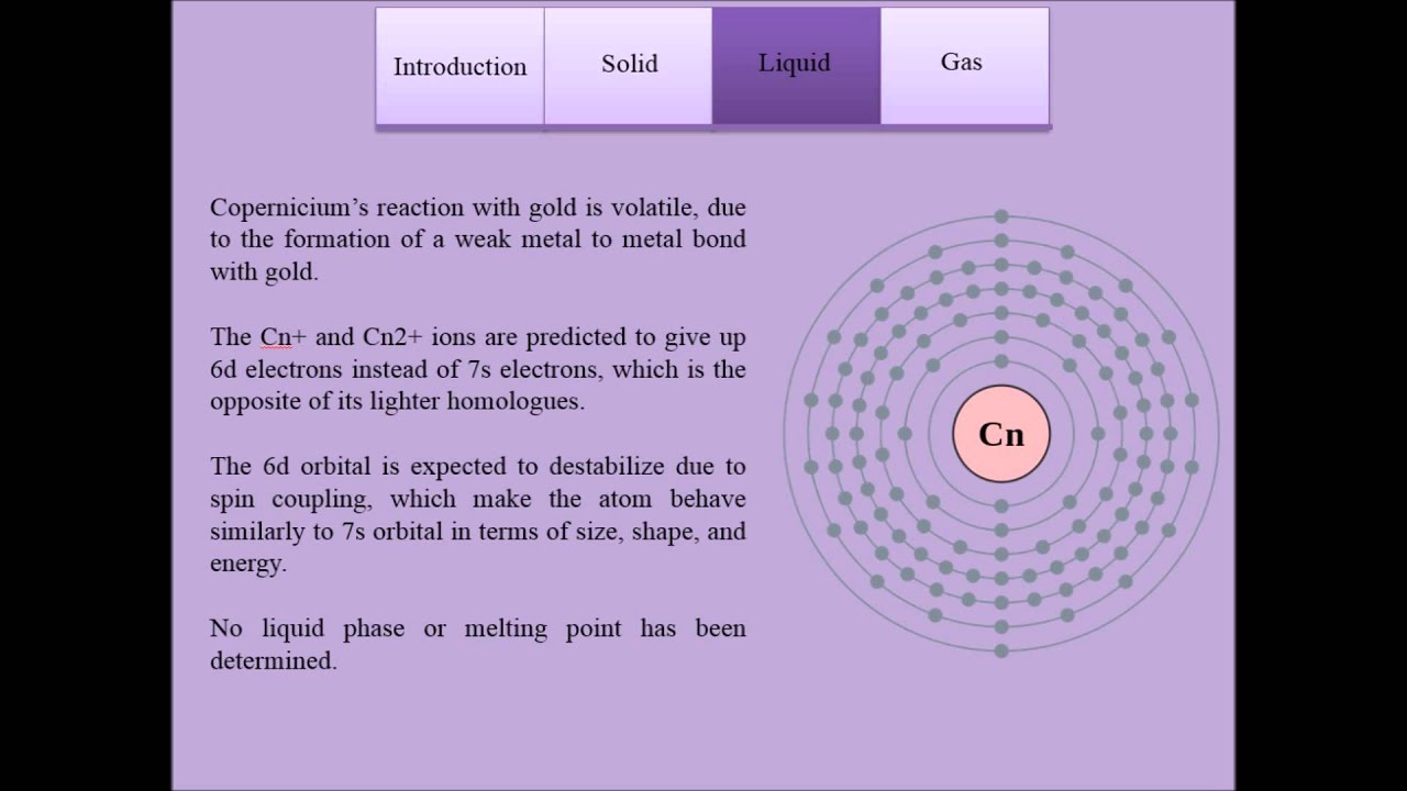 Physical Properties Copernicium - YouTube