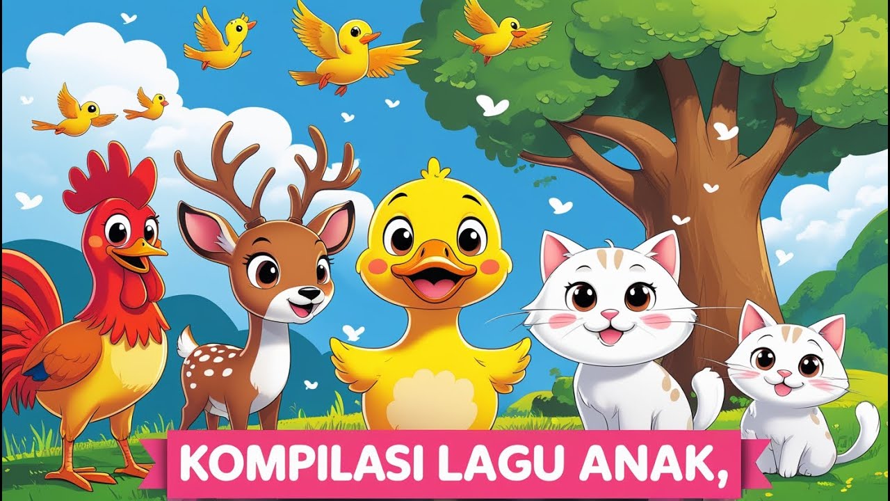 5 BEBEK KECIL BERMAIN | ANAK AYAM PIYIK PIYIK | SUARA HEWAN | CIT CIT ...