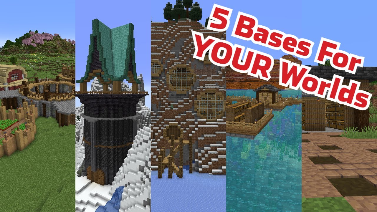 Top Minecraft 5 Base Ideas For YOUR Worlds - YouTube