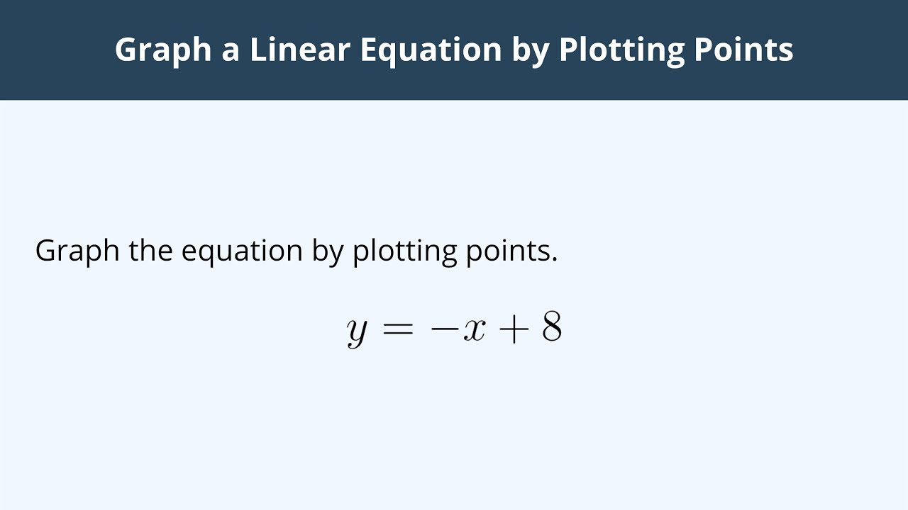 Graph a Linear Equation by Plotting Points - 5 - YouTube
