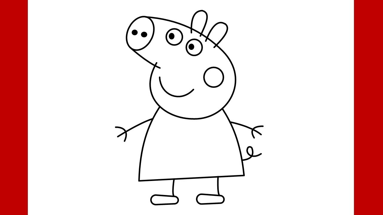 How to draw Peppa Pig drawing : step by step drawing : easy drawing ...