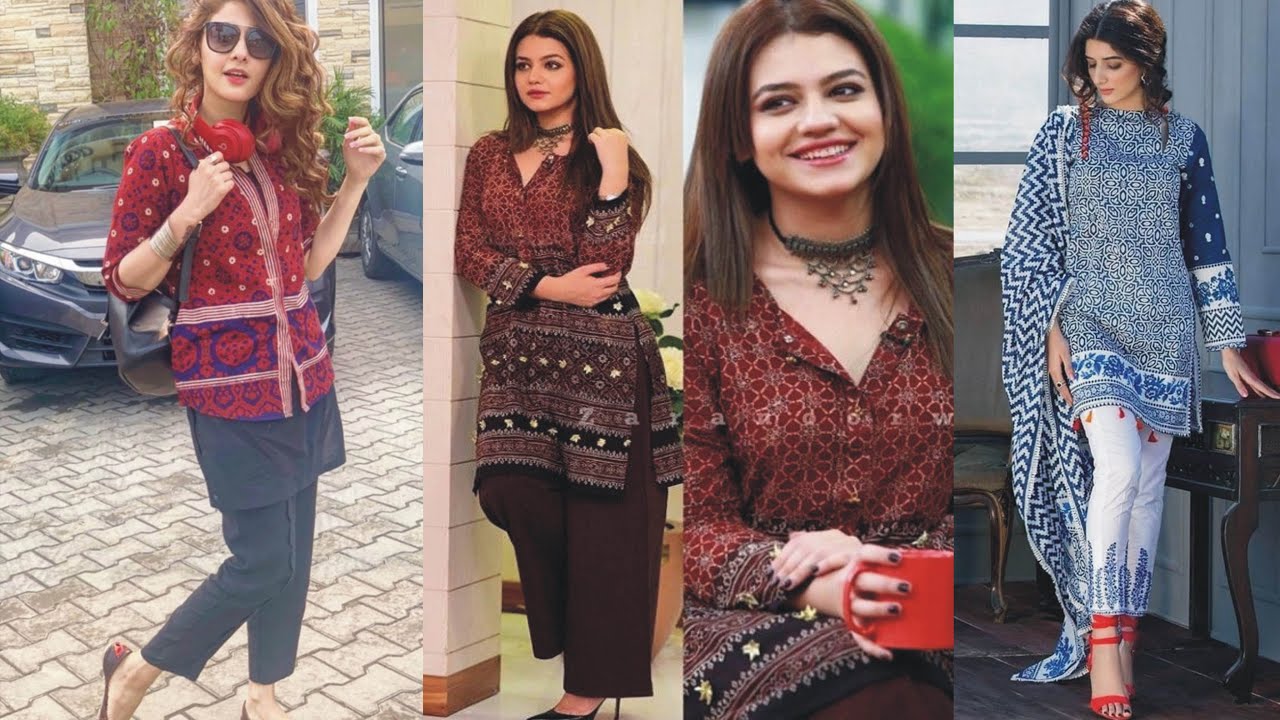 Beautiful Ajrak Dress Designs 2022 | Ajrak Dress Design | Ajrak Kurti ...