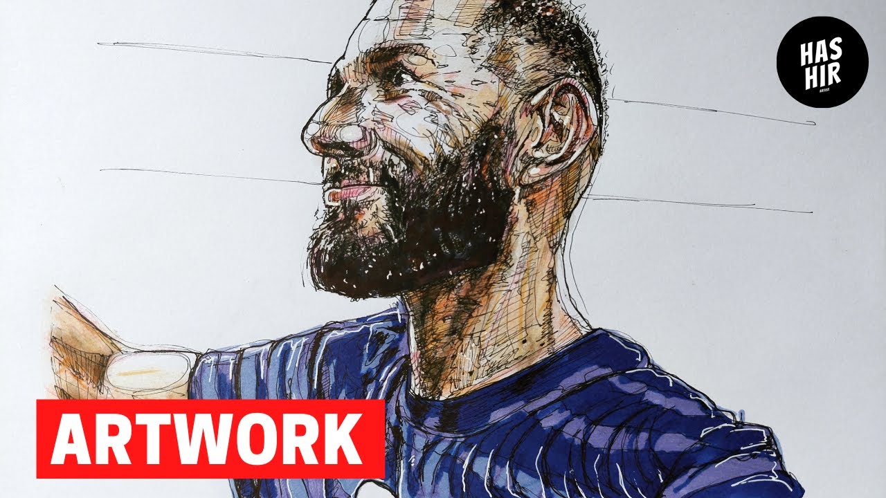 Karim Benzema | French footballer (Time Lapse Artwork/Drawing) - YouTube