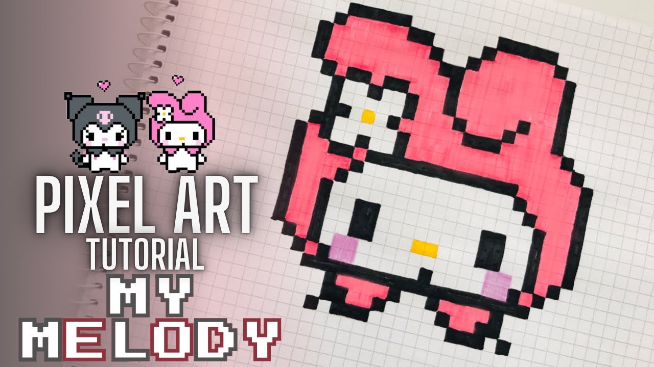 Pixel Art Tutorial: Drawing MY MELODY Step by Step - YouTube