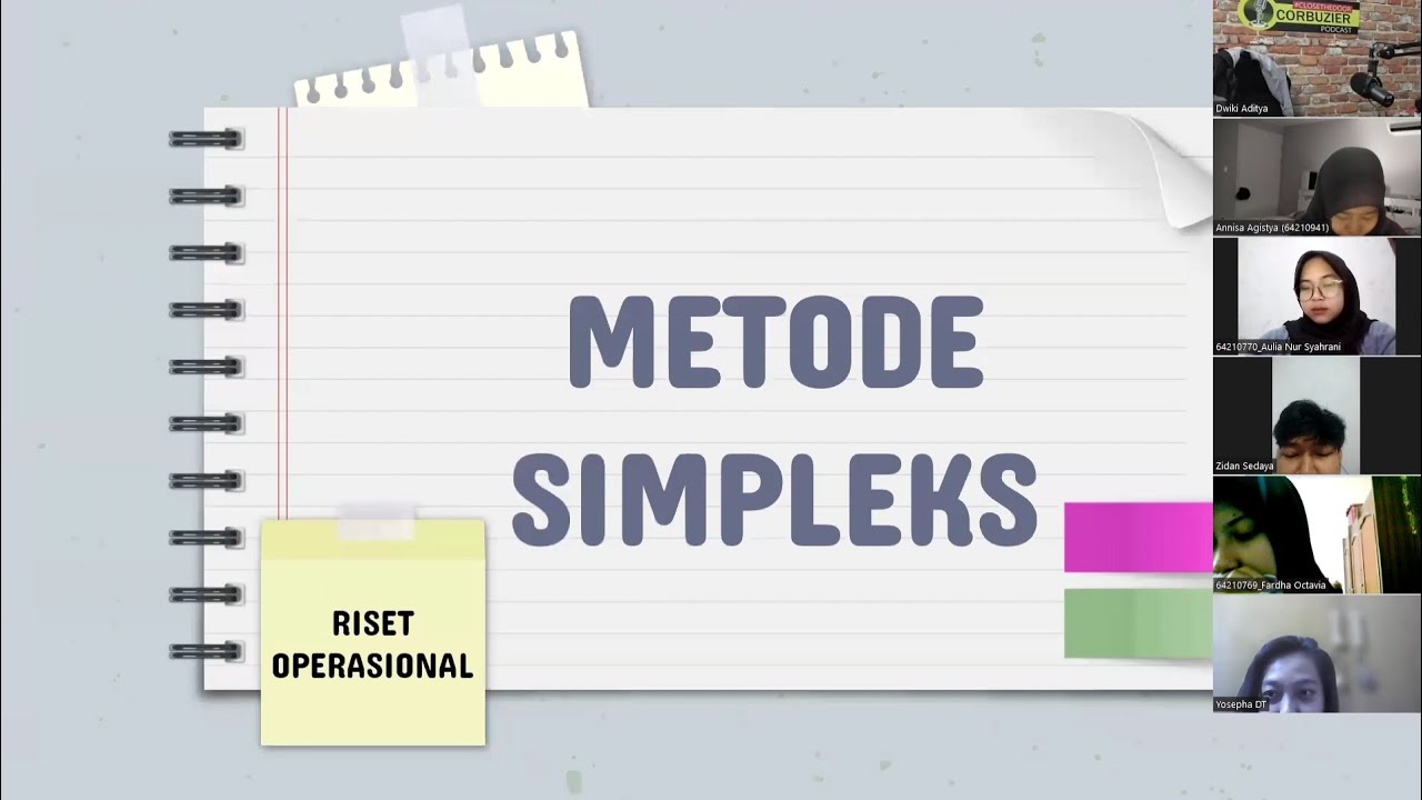 RISET OPERASIONAL METODE SIMPLEKS KELOMPOK 3 - YouTube