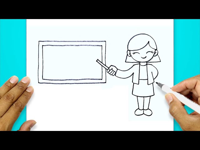 Teacher Drawing Easy Girl | How To Draw A Teacher - Videos For Kids