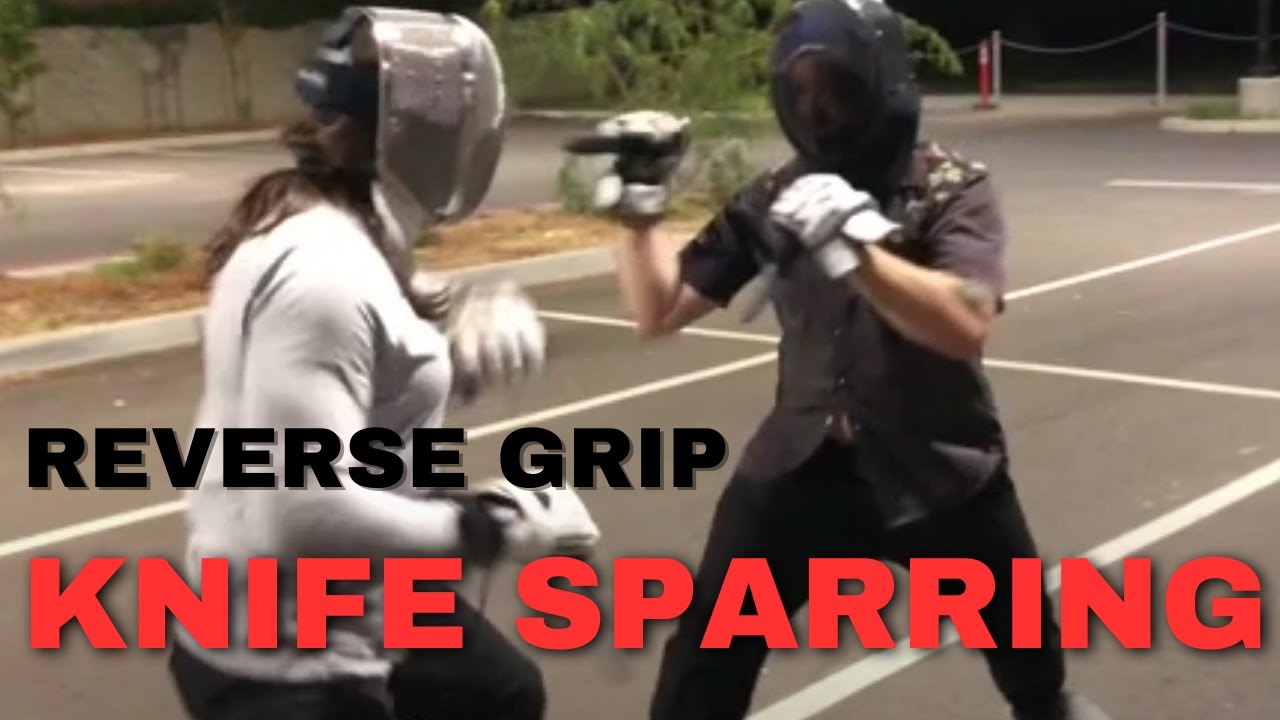Double reverse grip knife sparring, Byron vs Miko - YouTube
