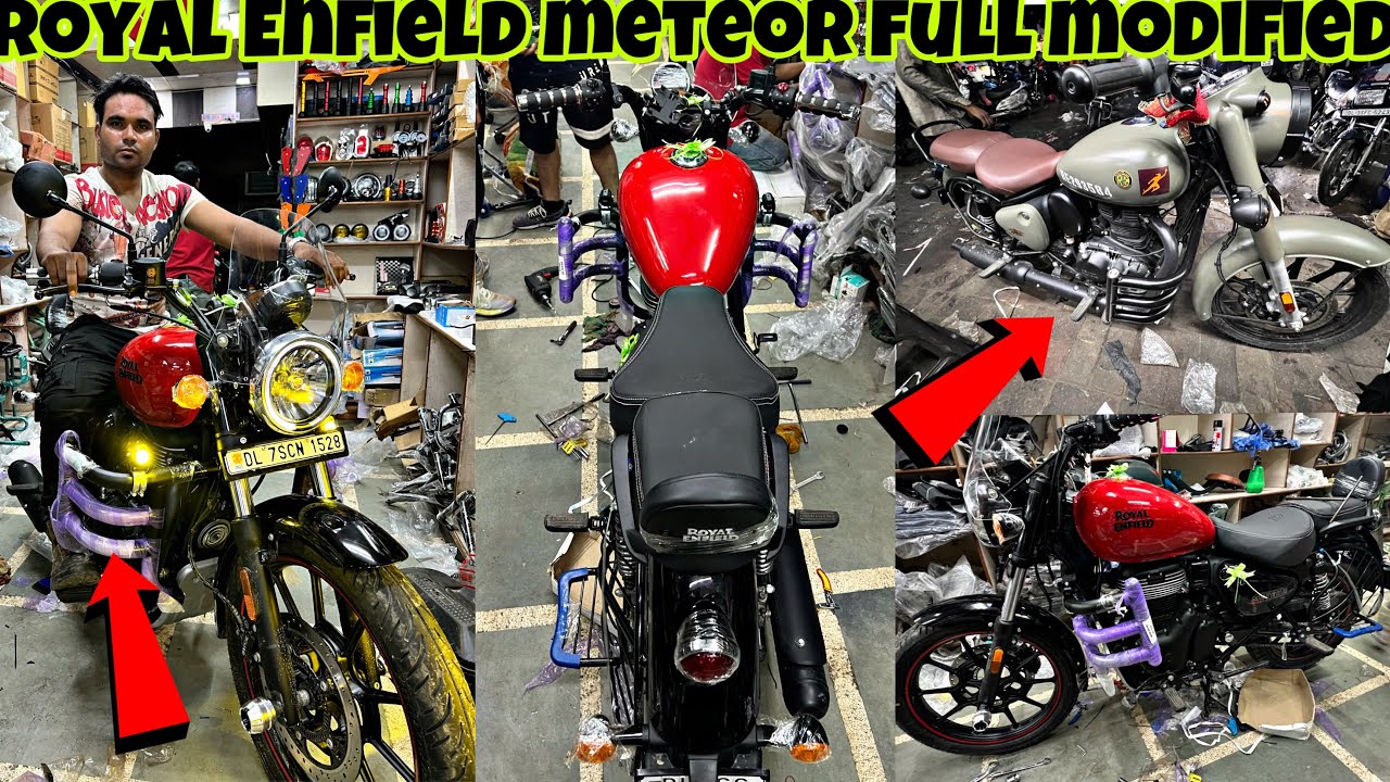 royal enfield meteor 350 full modifications | Bass model क़ो top model ...