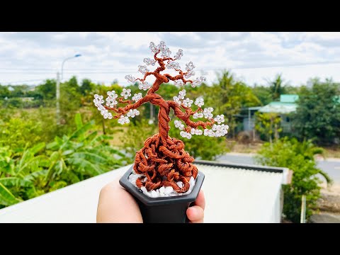 [Bonsai Handmade]How To Make Mini Bonsai Tree Wire Sculptures 11