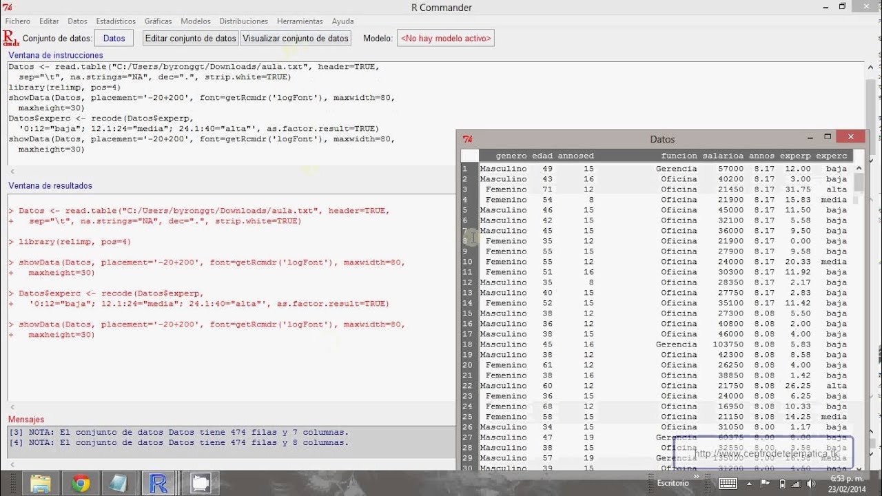 Uso de R Commander Parte 1 - YouTube