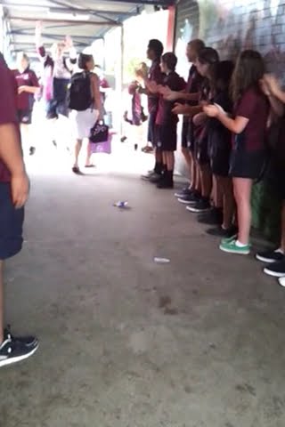 Funny gang bash in school - YouTube